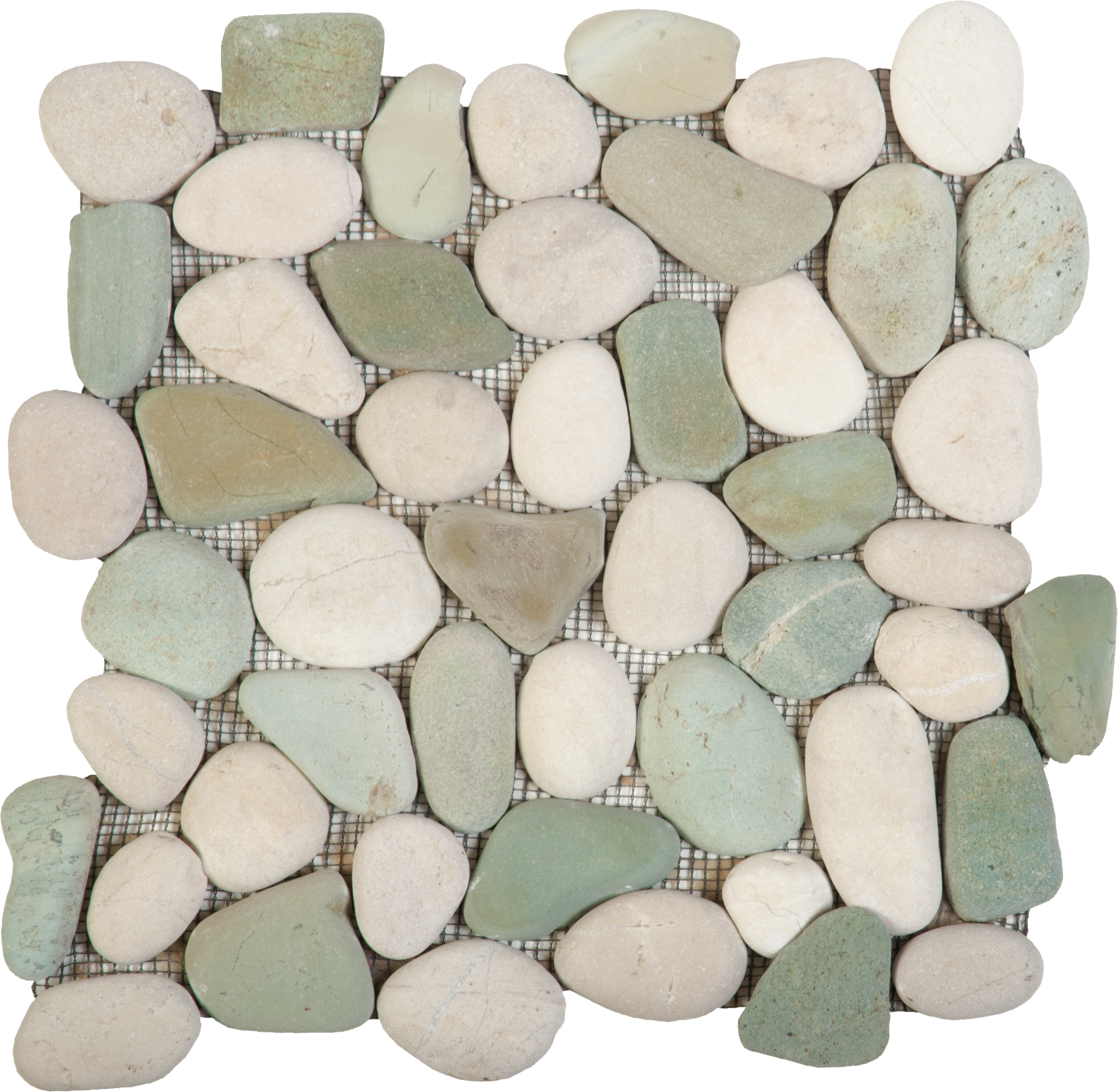 Bati Orient USA Mix Wh/Green Rect Matte Pebble Intlock