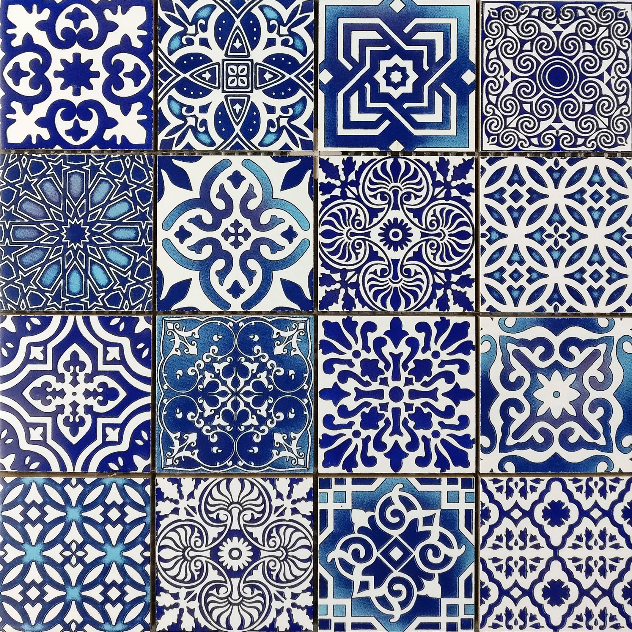Bati Orient USA Blue Patchwork Square