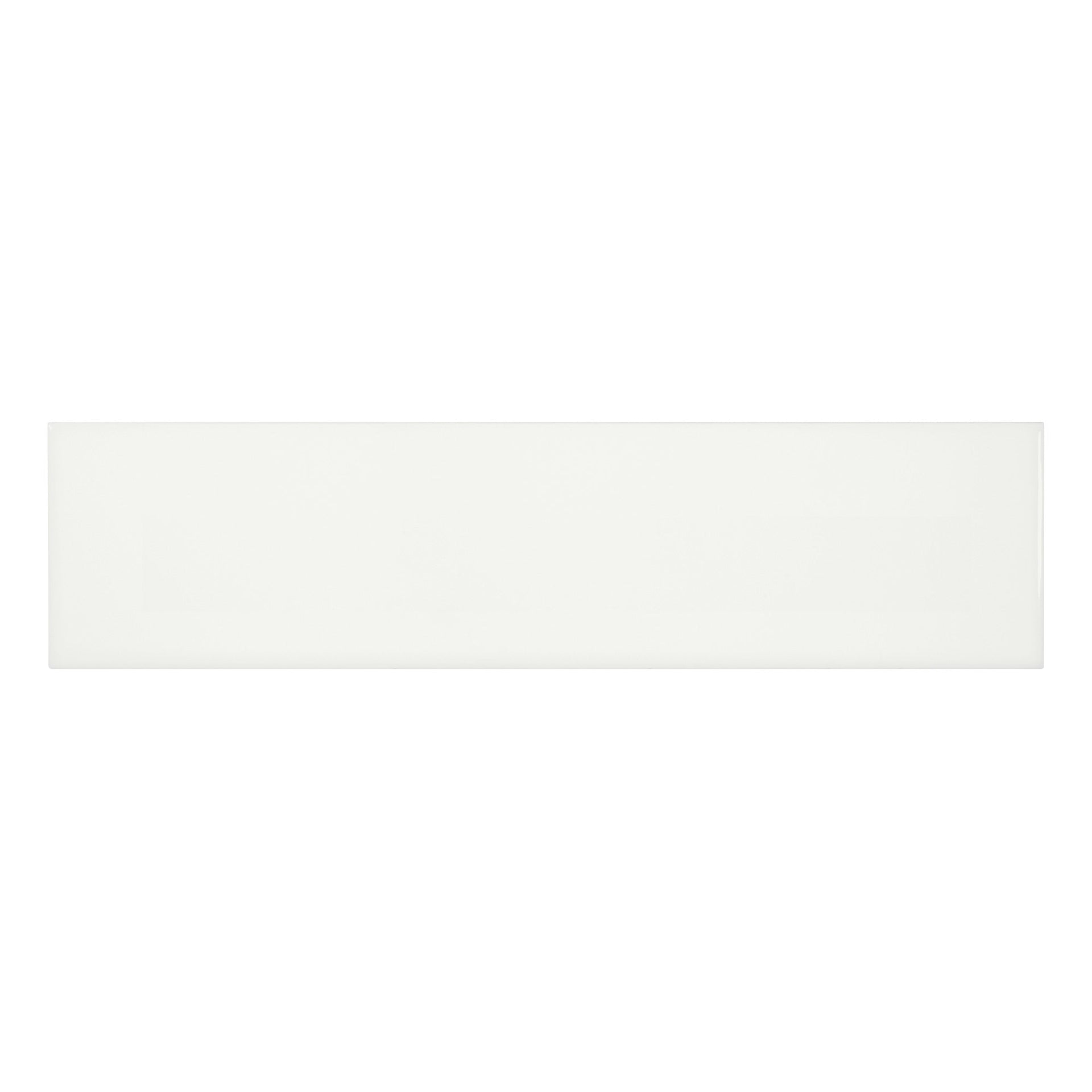 4x12 White Glossy Beveled Tile | D&B Tile