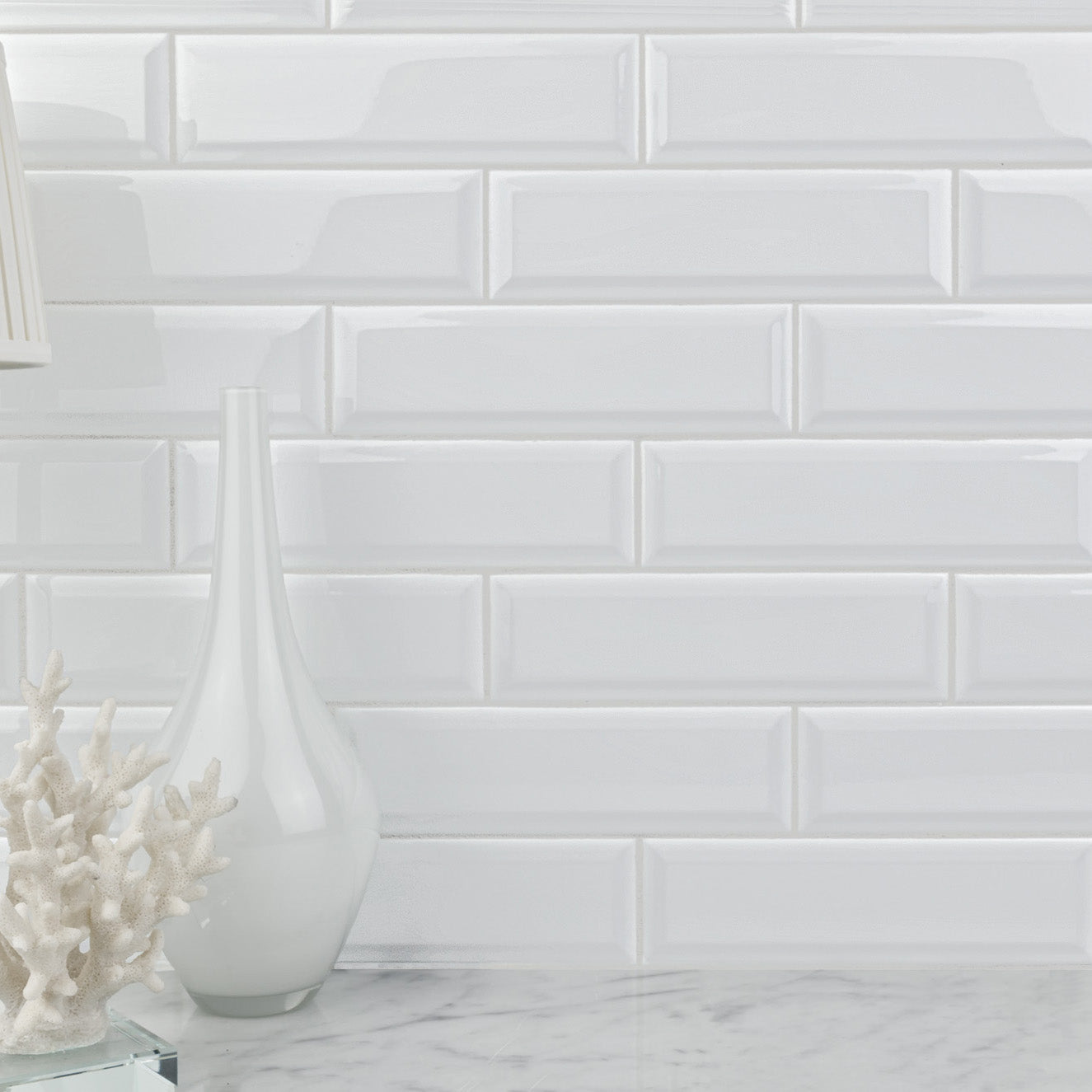 3x9 Salt Glossy Tile | D&B Tile