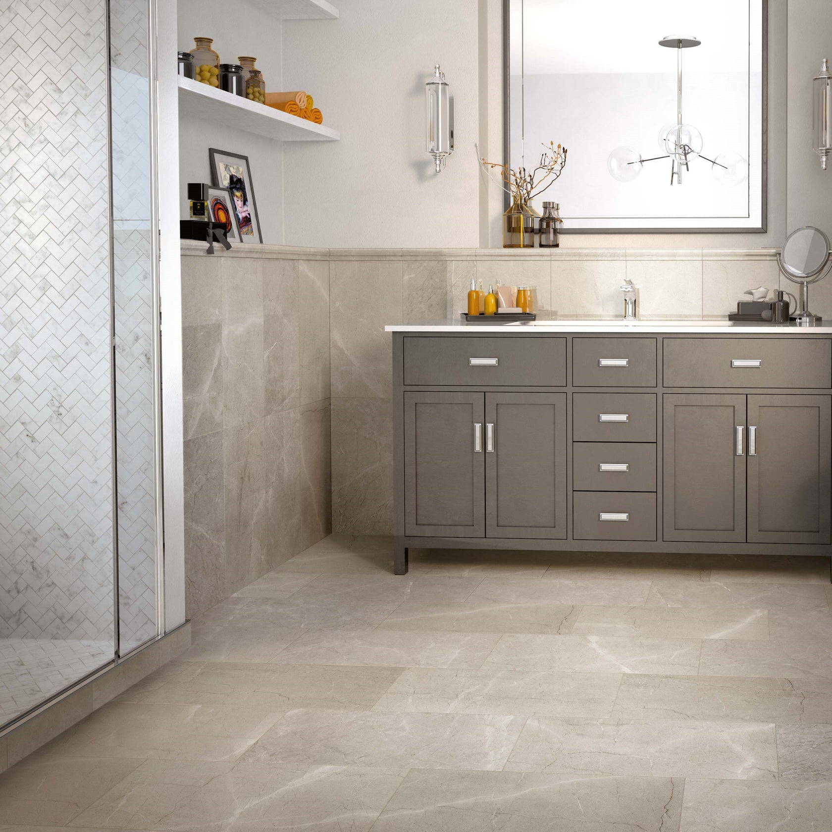 12x24 Corinthian Gray Tiles | Timeless Elegance